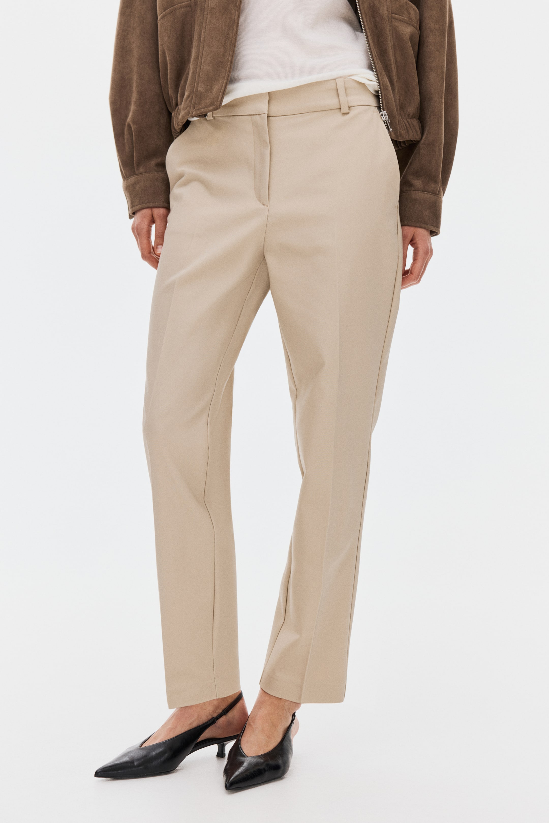 Cigarette trousers - Light beige - Ladies | H&M IN