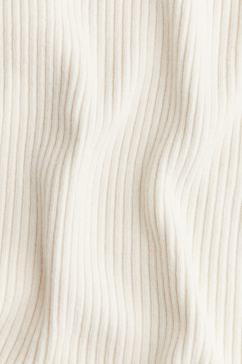 Scoop-Neck Rib-Knit Dress - White - Ladies | H&M US