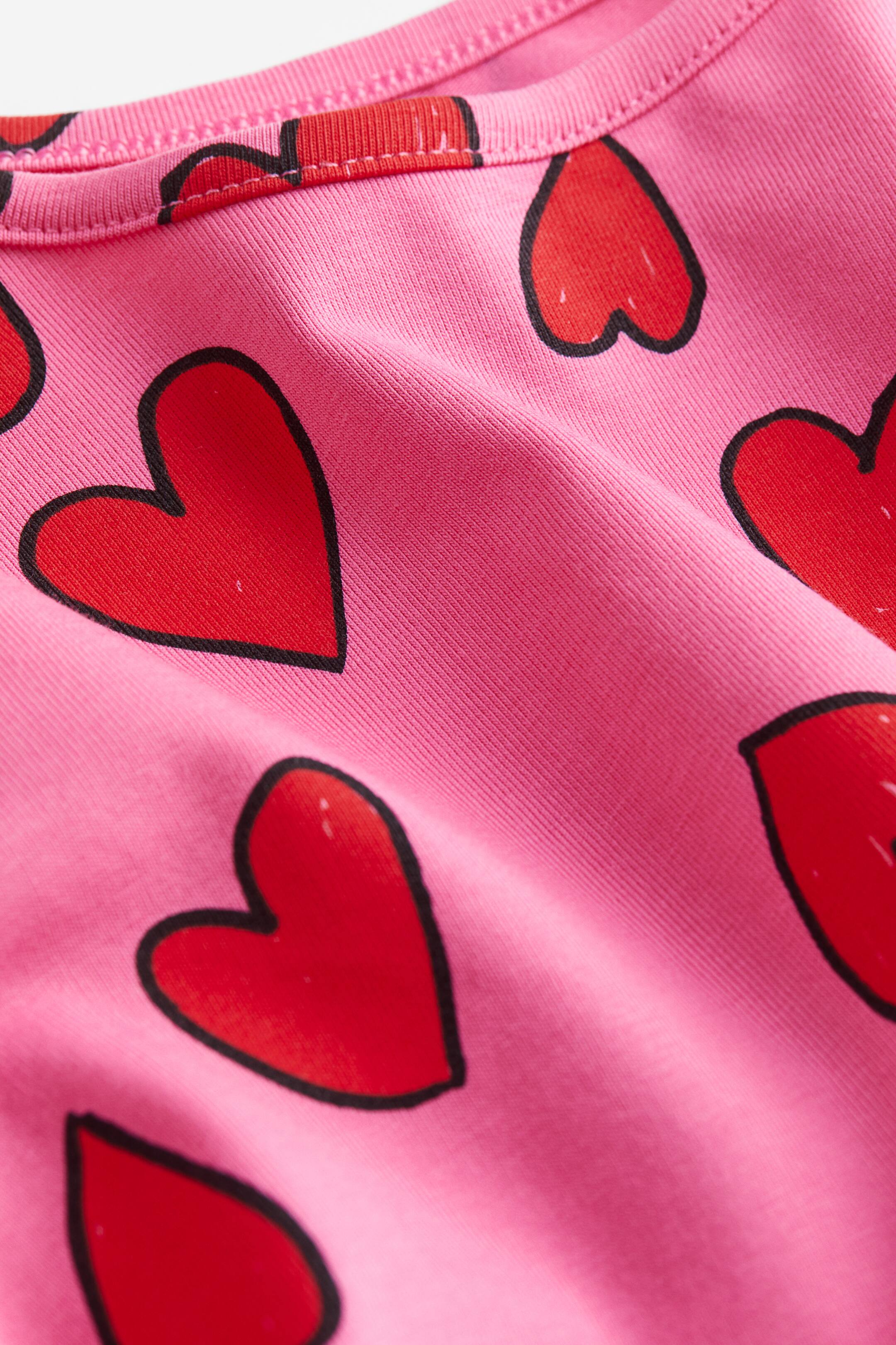 Camiseta estampada de punto - Rosa/Corazones - NIÑOS | H&M ES