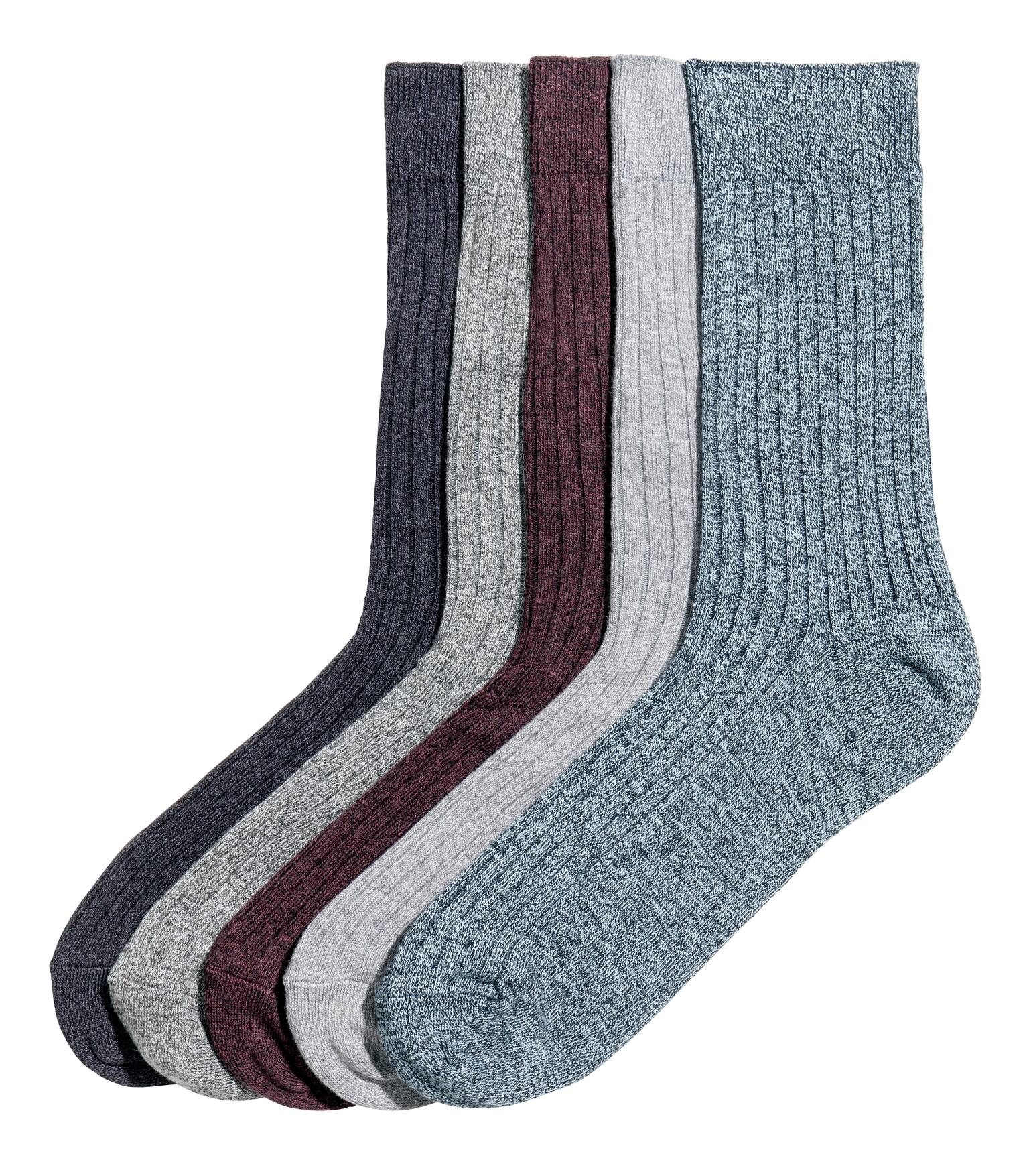 5-pack ribbed socks - Light grey - Men | H&M GB
