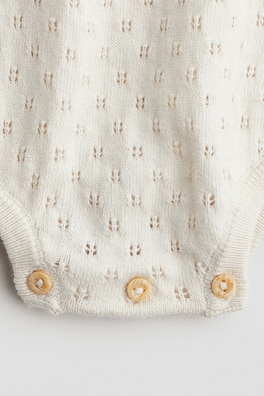 Pointelle-Knit Romper Suit - Cream - Kids | H&M US
