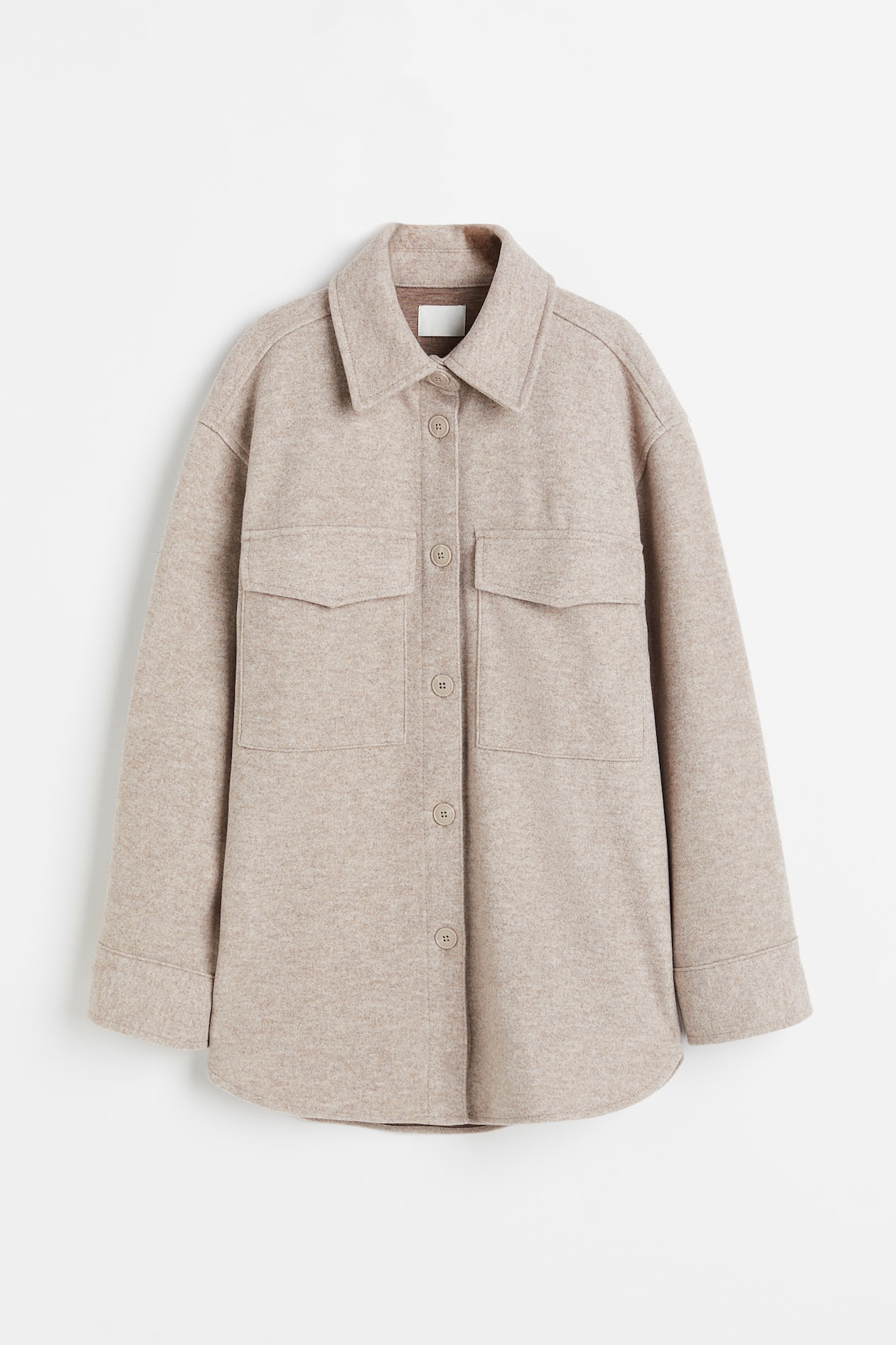 Oversized Shacket - Beige melange - Ladies | H&M US