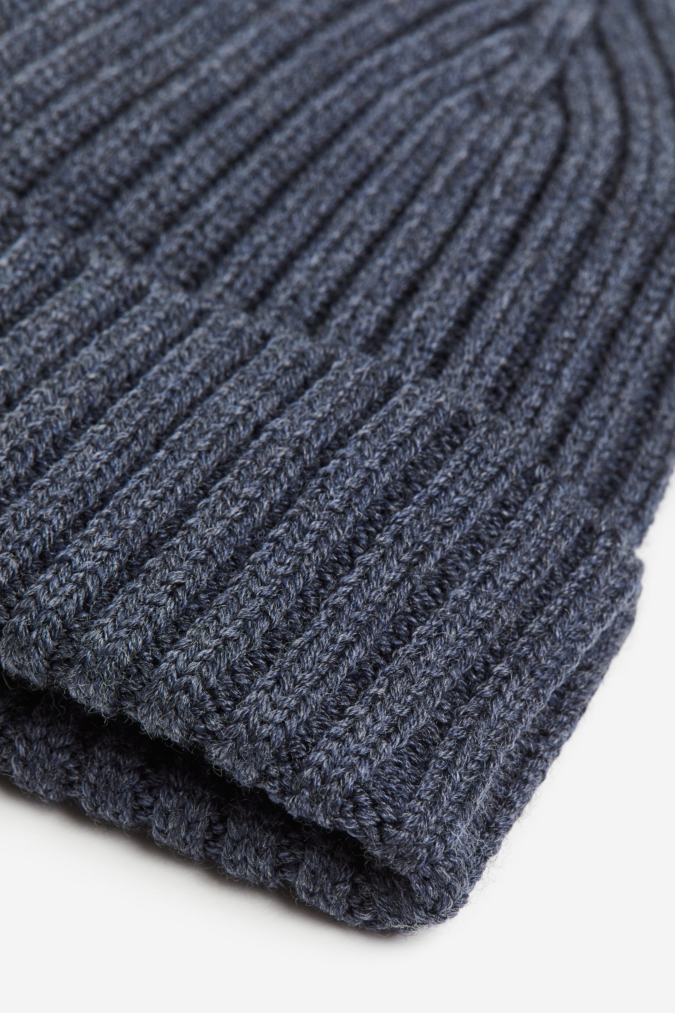 Rib-knit Wool Beanie - Dark blue - Kids | H&M CA