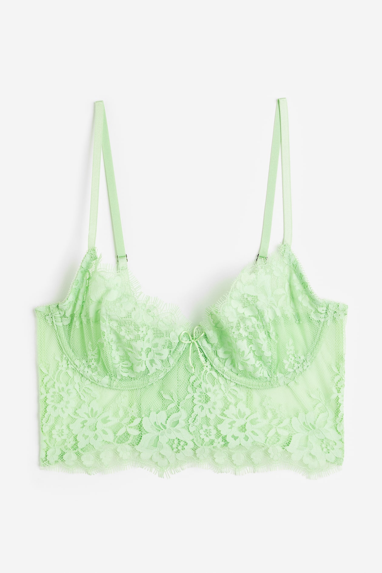 Women's Light green Non-padded Lace Bustier | H&M PH