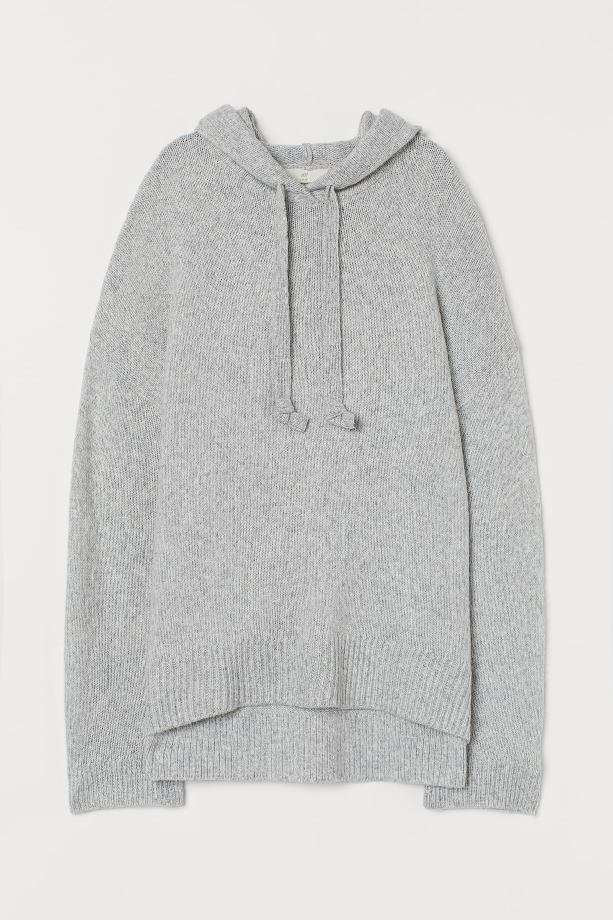 Knitted hooded jumper - Light grey marl - Ladies | H&M GB