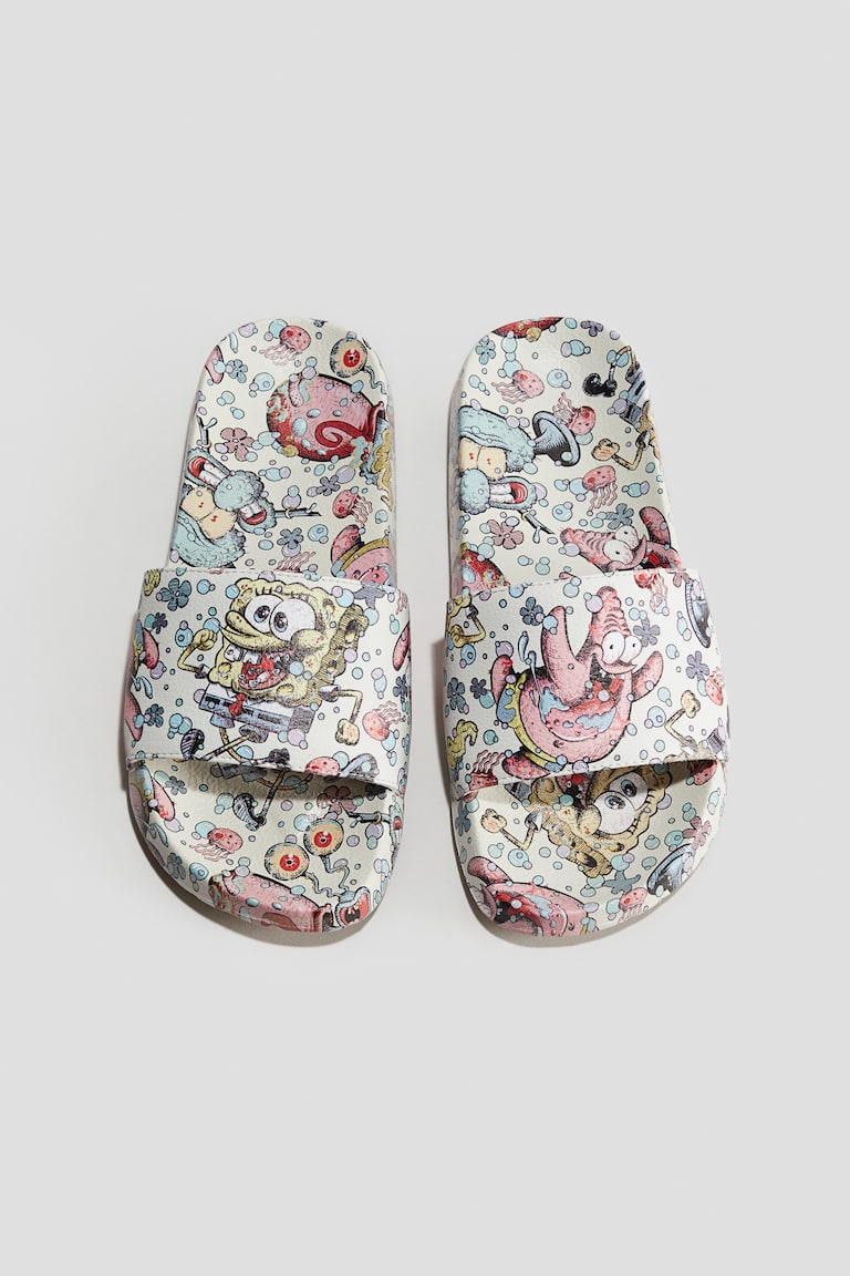 White/SpongeBob SquarePants Printed Pool Shoes for kids | H&M US