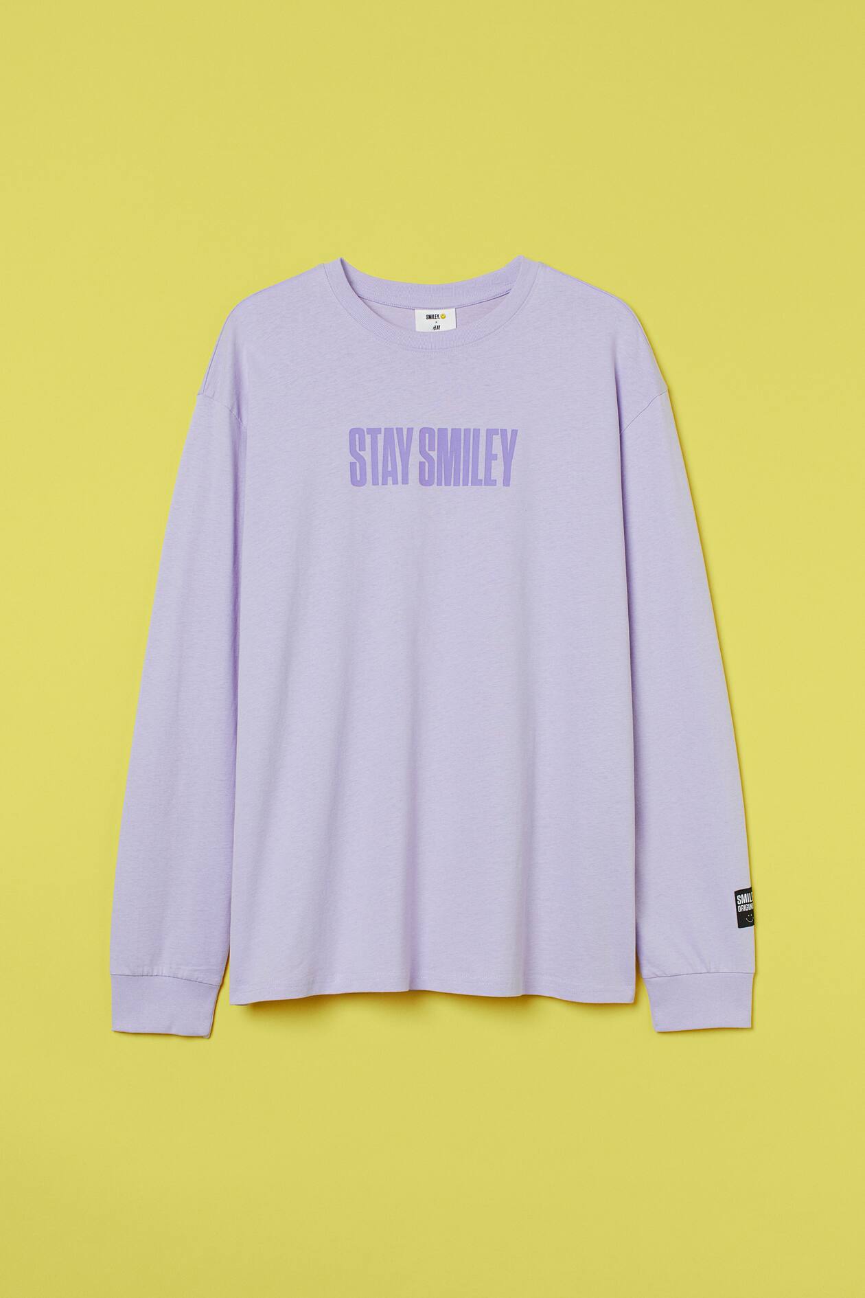Relaxed Fit Genser i trikot med trykk - Lys lilla/Smiley® - HERRE | H&M NO