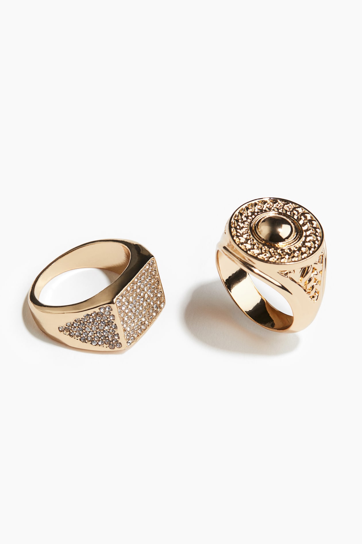 2-pack Signet Rings - Gold-colored - Men | H&M US