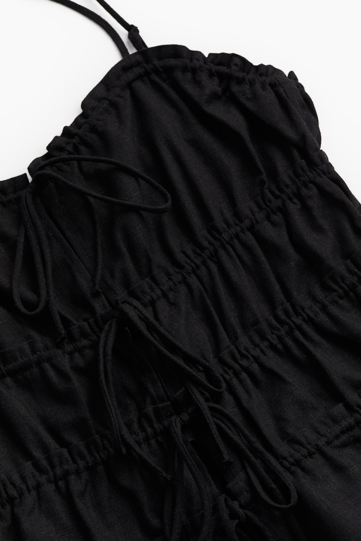 Women's Black Drawstring-detail strappy top | H&M IE