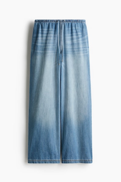 Denim Drawstring Pants - Light denim blue - Ladies | H&M US