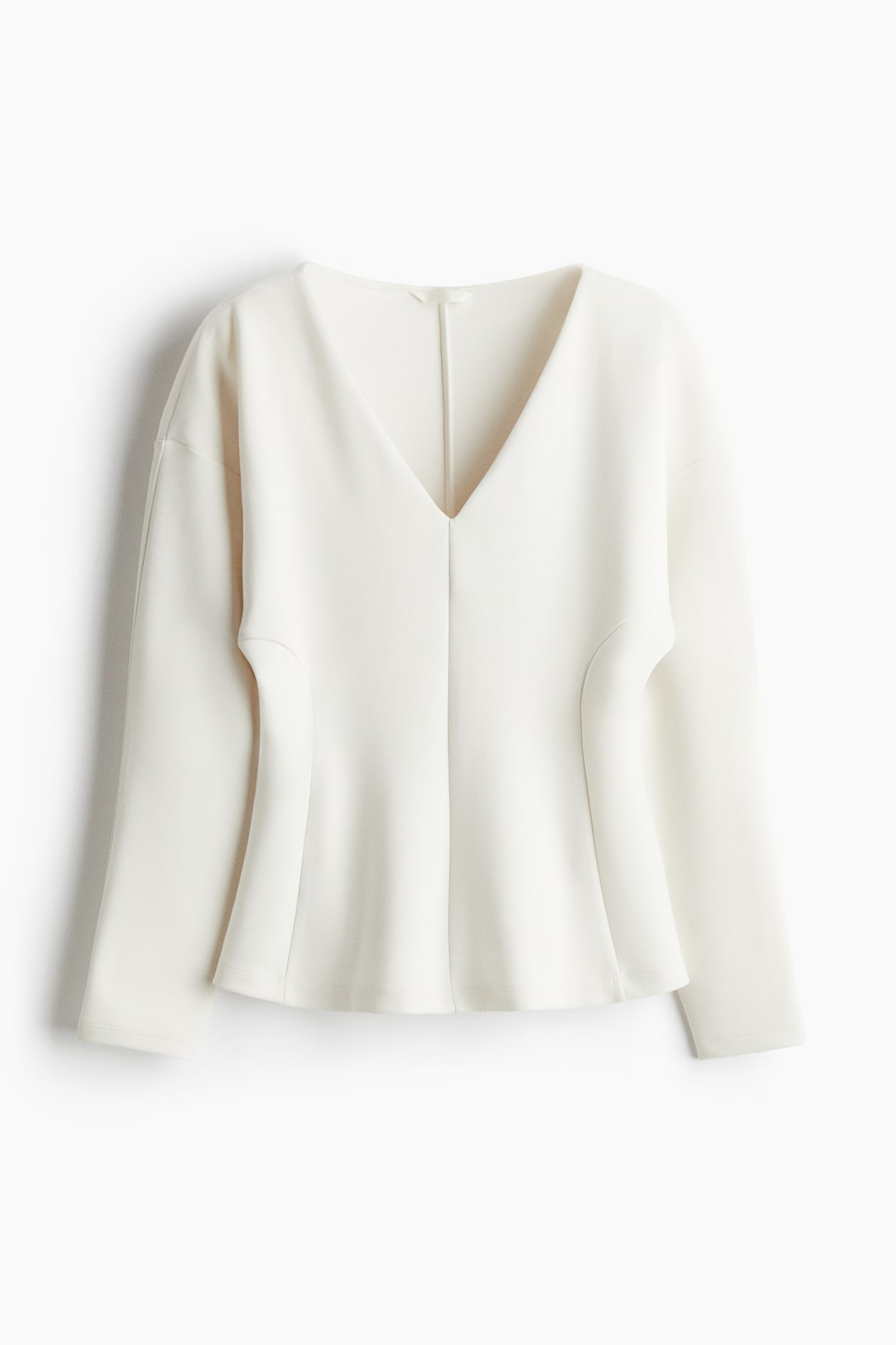 Top con cintura ajustada en tela scuba - Blanco - Ladies | H&M MX