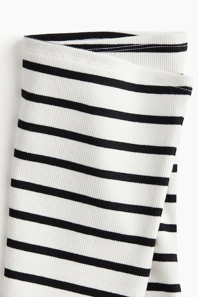 Ribbed Tube Top - White/black striped - Ladies | H&M US