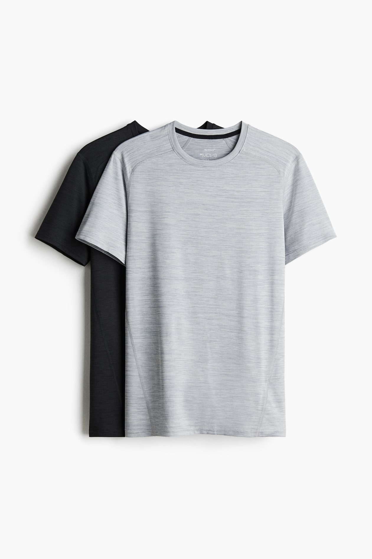 Men’s Gray melange/black 2-Pack Muscle Fit Sports Shirts with DryMove ...