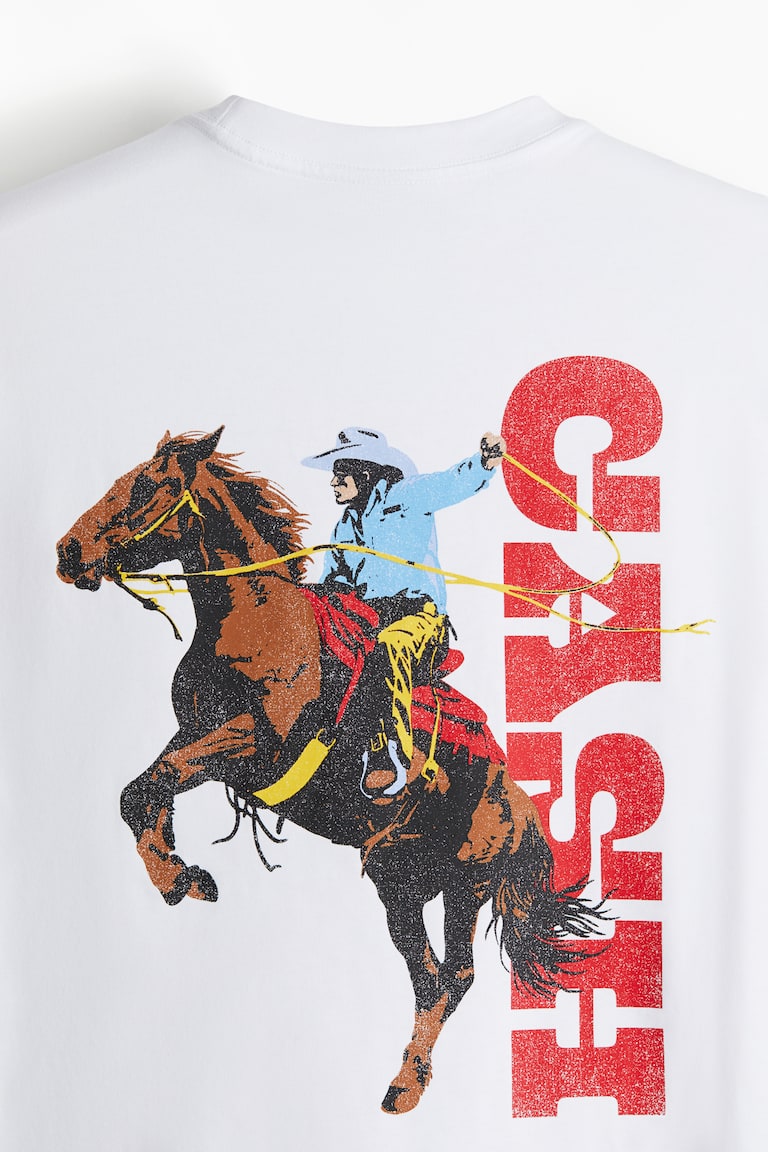 Loose Fit T-shirt - White/Johnny Cash - Men | H&M US