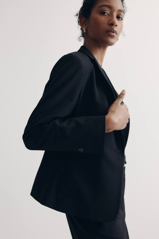 Women's Black Fitted Blazer - Slim fit - Regular length - Blazer | H&M CA