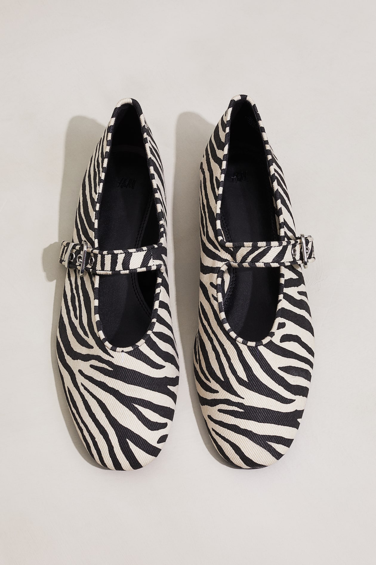 Mary Jane ballet pumps - Cream/Zebra print - Ladies | H&M GB