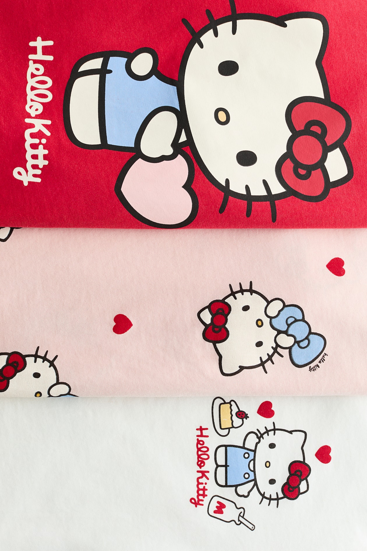 Light pink/Hello Kitty 3-pack printed jersey tops for kids | H&M MY