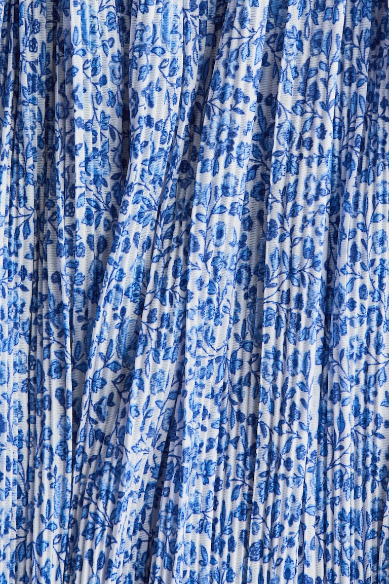Vestido plisado - Azul/Floreado - Ladies | H&M MX