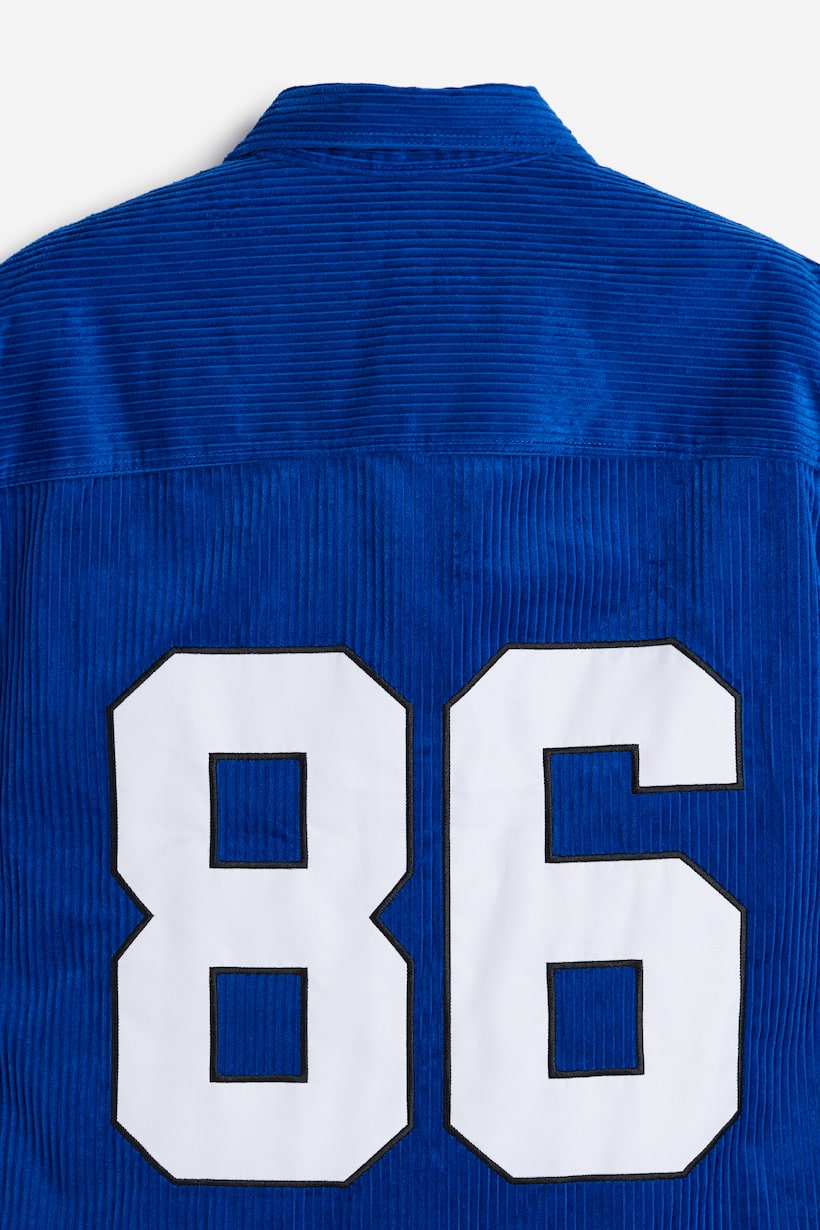 Oversized Fit Corduroy Overshirt - Bright blue/Harlem - Men | H&M US