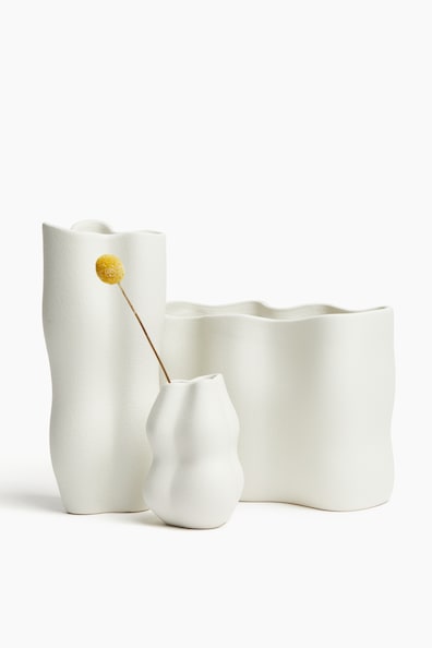 Stoneware Mini Vase - White - Home All | H&M US