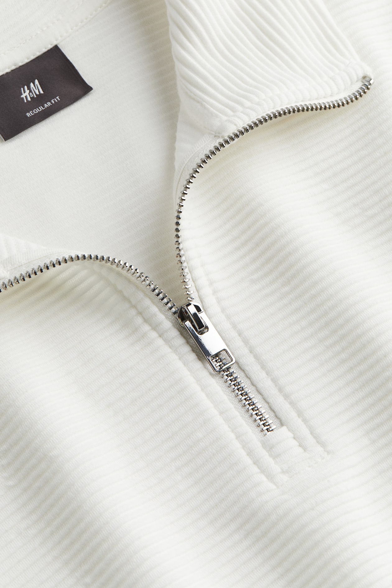 Men’s White Regular Fit Half-zip Sweatshirt | H&M CA