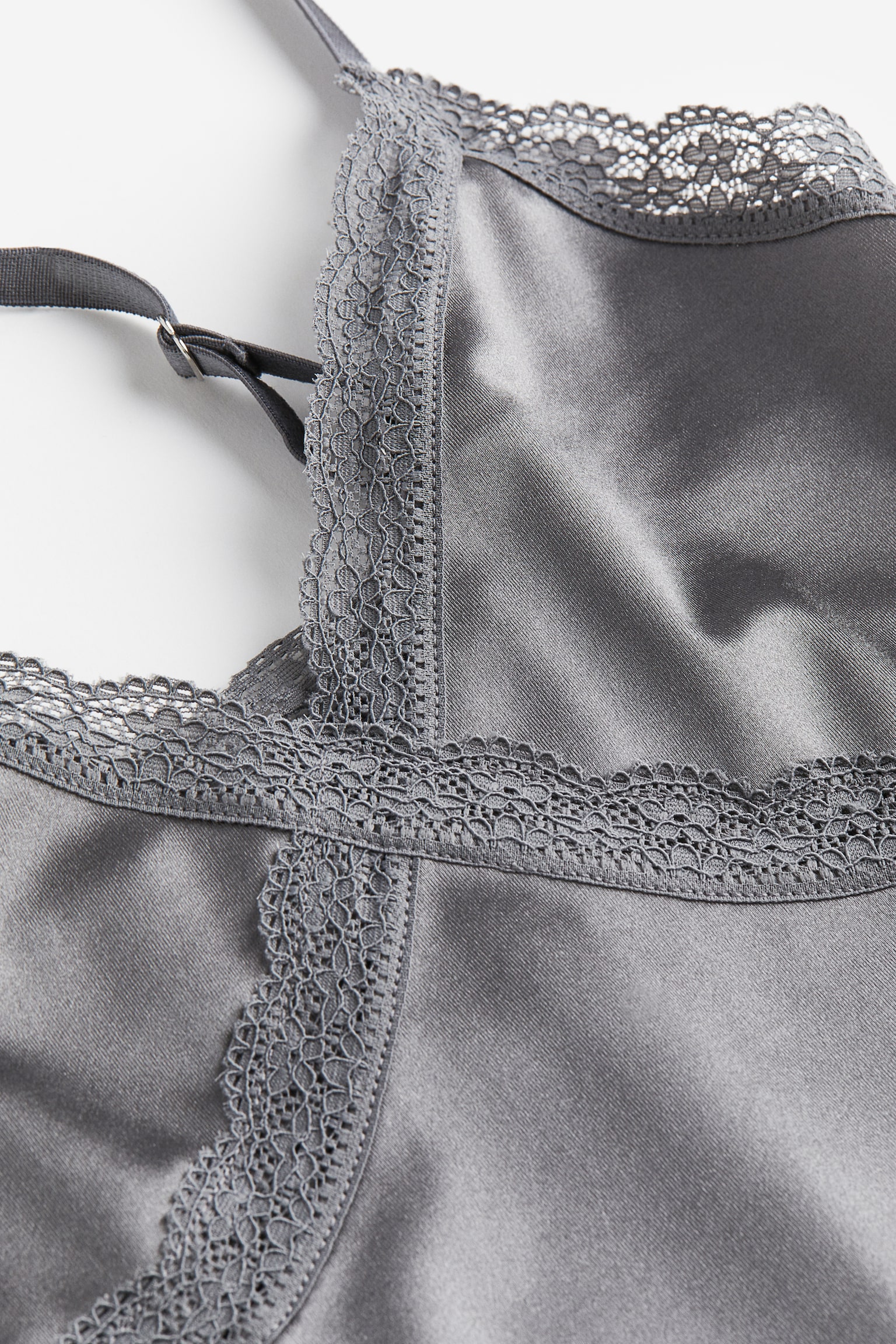 Women's Dark gray Lace-trimmed Camisole Top | H&M US