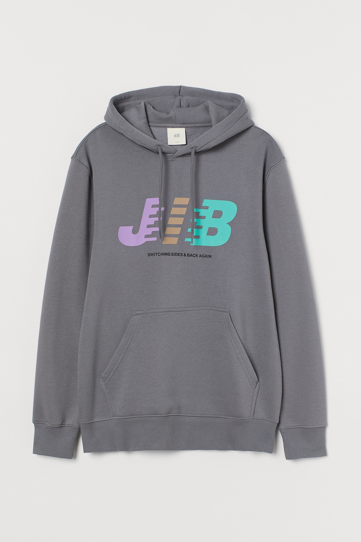 Printed hooded top - Grey/JIB - Men | H&M HK