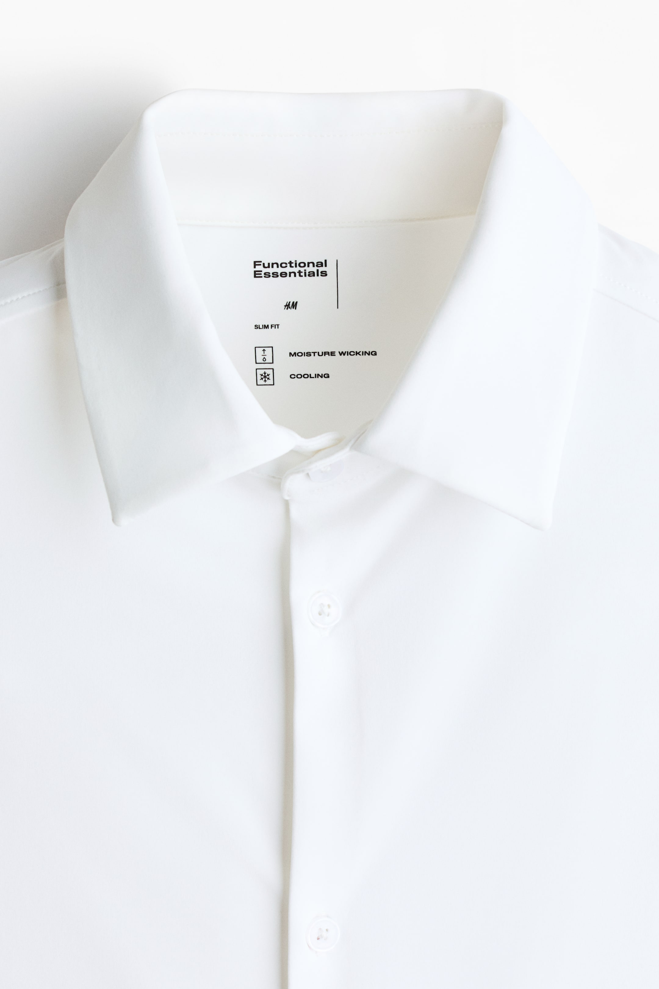 Men’s White Cooling Four-Way Stretch Slim Fit Shirt | H&M US