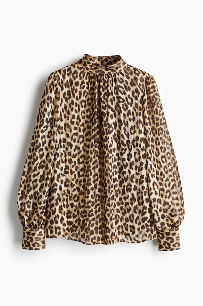 Women's Light beige/leopard print Patterned Blouse | H&M US