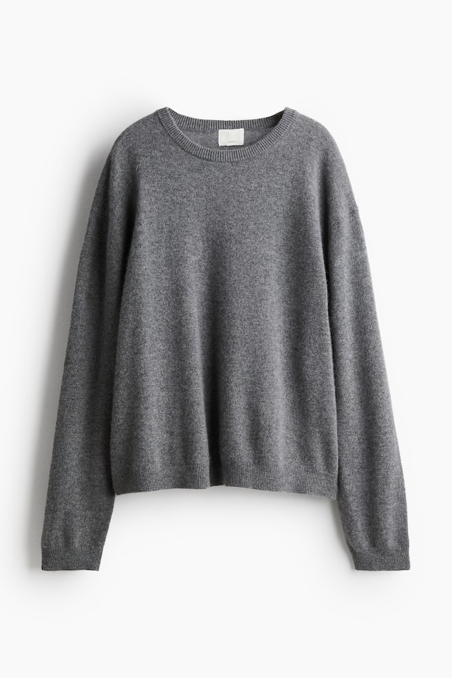 Fine-knit cashmere jumper - Grey marl - Ladies | H&M GB