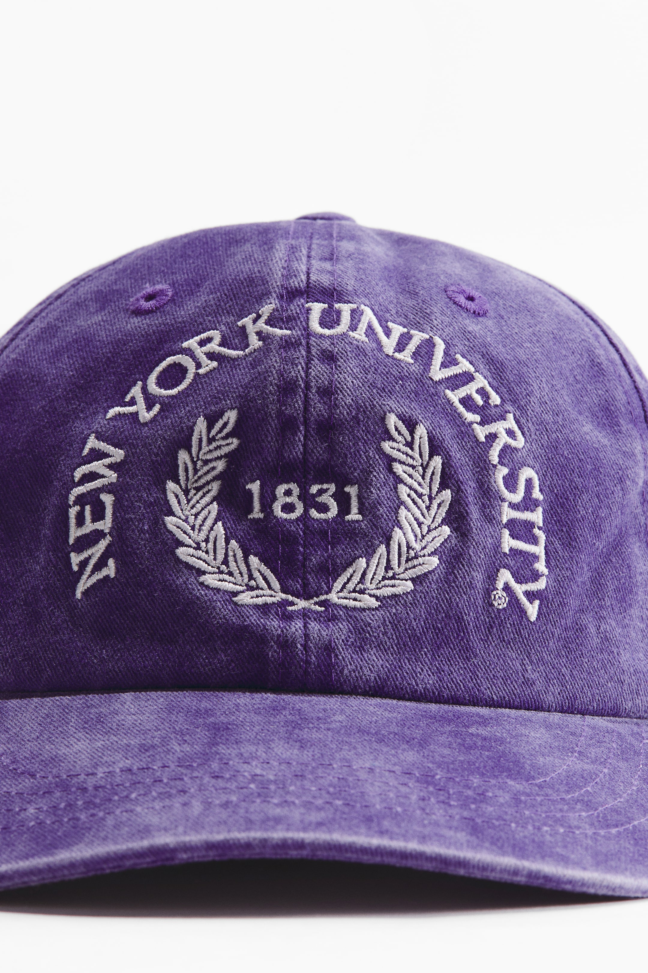 Men’s Purple/New York University Motif-detail cotton twill cap | H&M IN