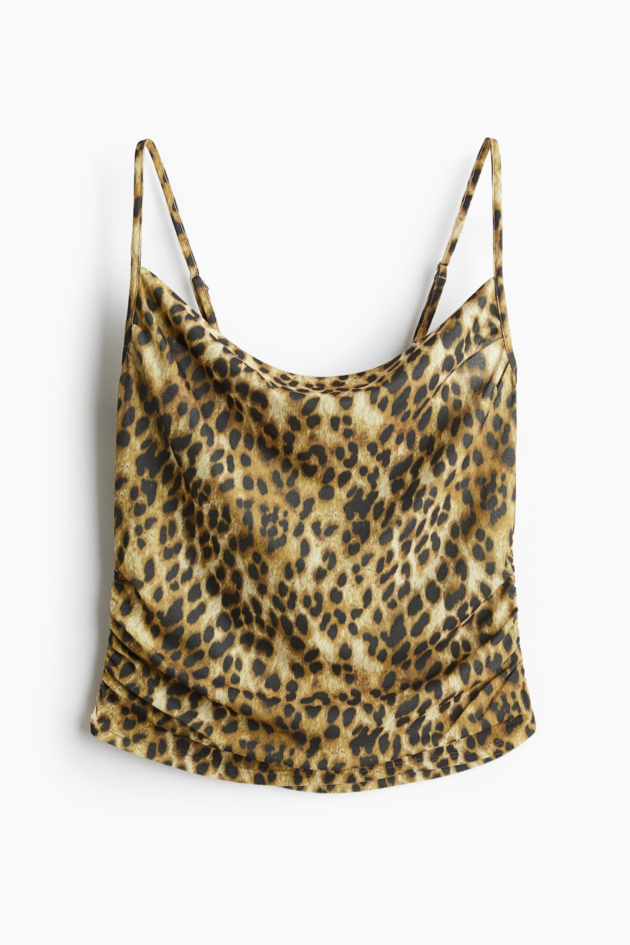 Women's Beige/Leopard print Cowl-neck strappy top | H&M GB