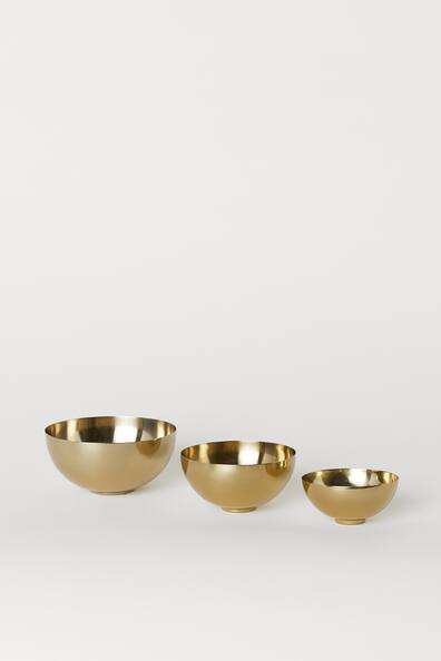 3-pack metal bowls - Guld - Home All | H&M SE