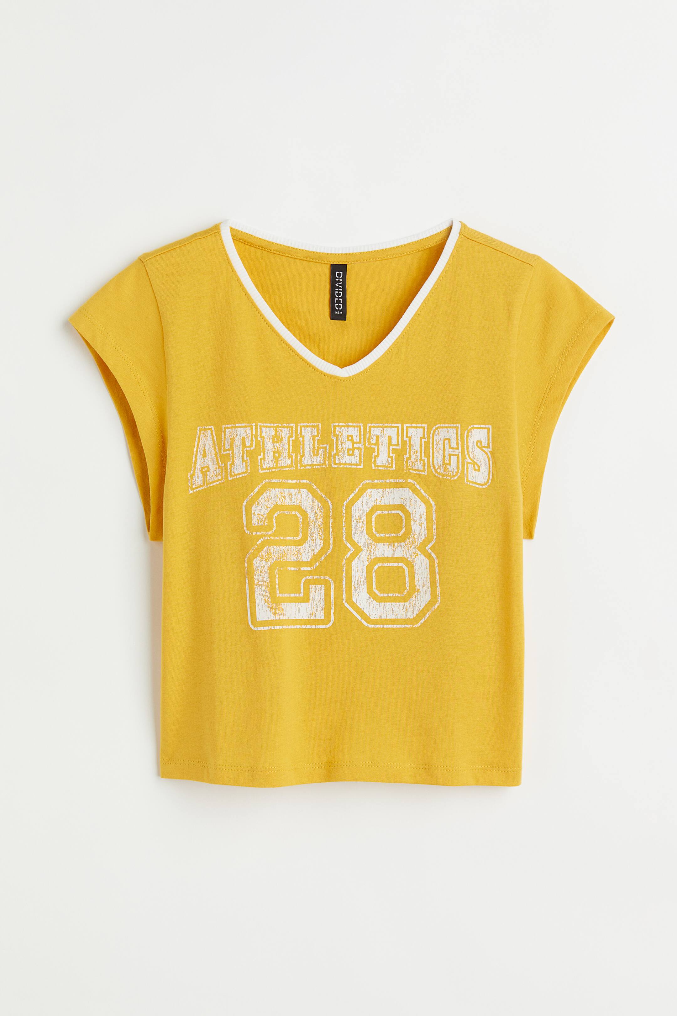 Krop top s aplikacijom - Žuta/Athletics - Ladies | H&M RS