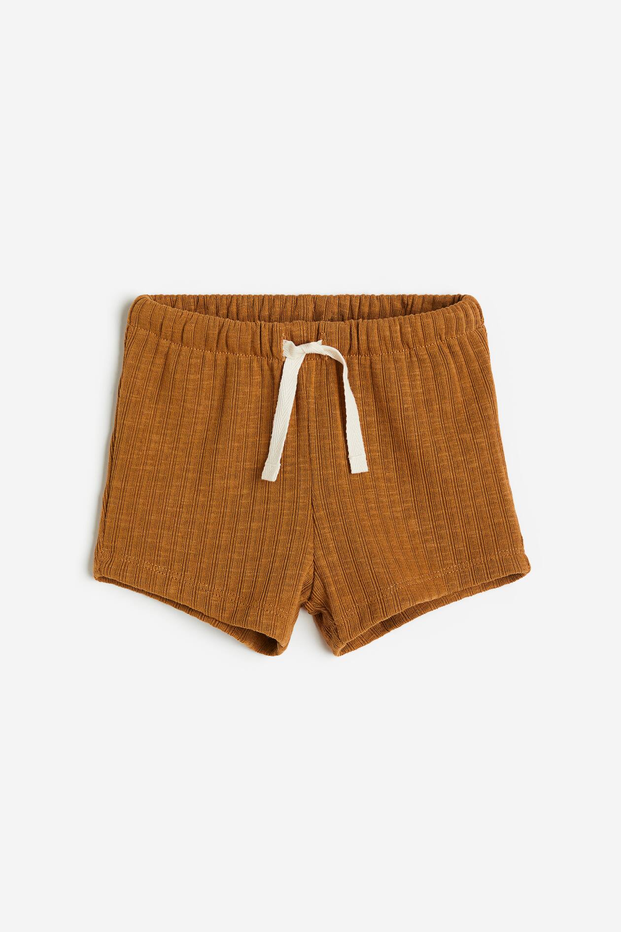 Ribbed Jersey Shorts - Light brown - Kids | H&M US
