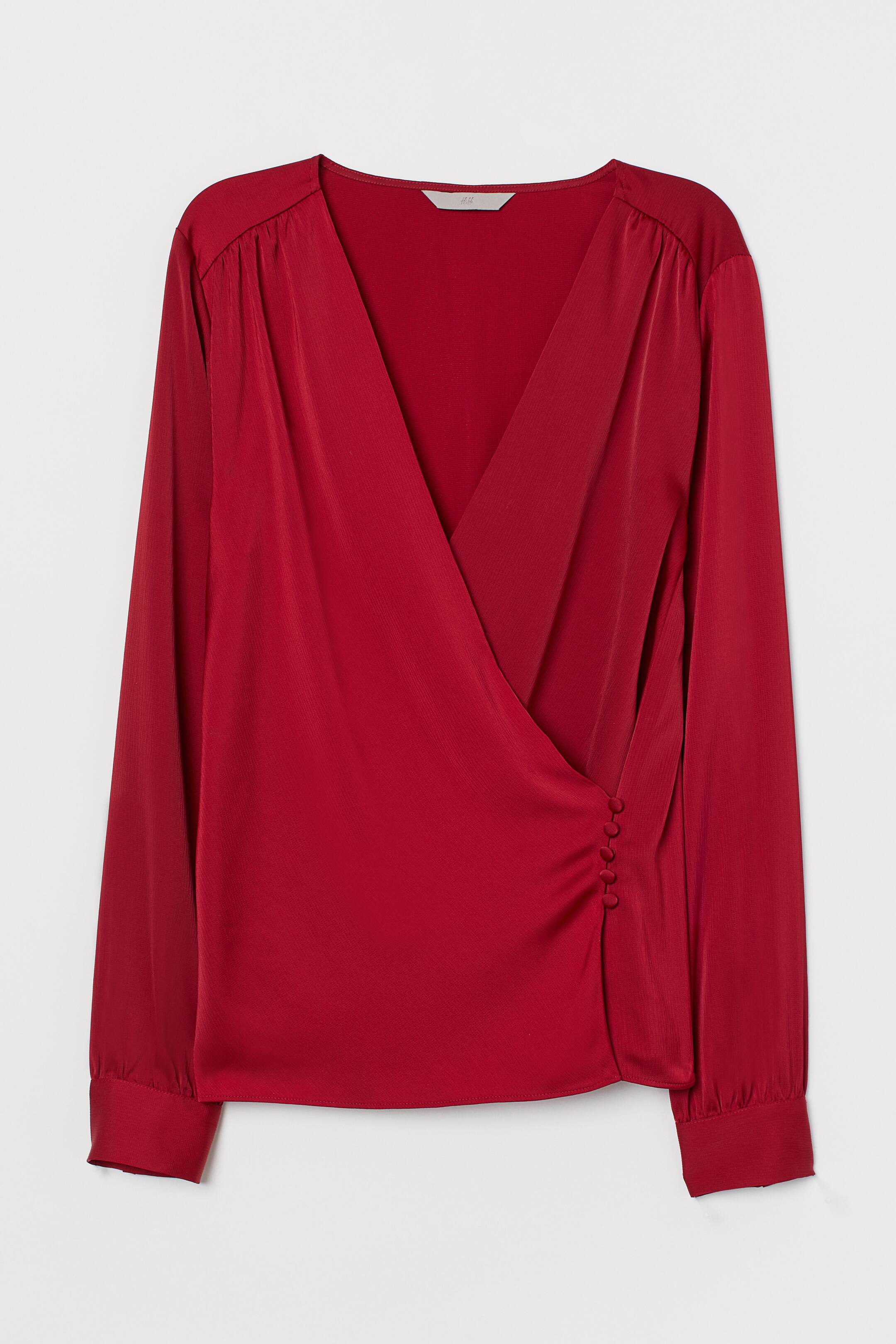 Blusa traçada com decote em V - Decote em V - Mangas compridas ...