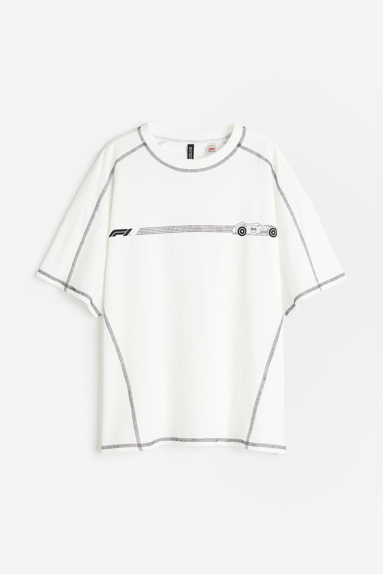 Women's Cream/Formula 1 Oversized Printed T-shirt - Oversized | H&M CA