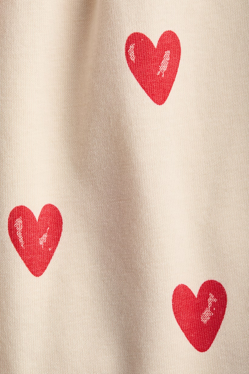 Beige/hearts Printed Cotton Dress for kids | H&M US