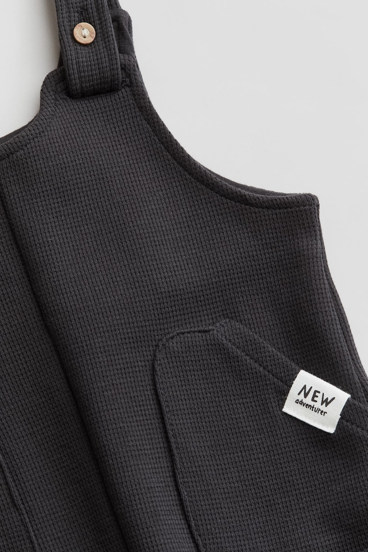 Dark gray Waffled Jersey Overalls for kids | H&M CA