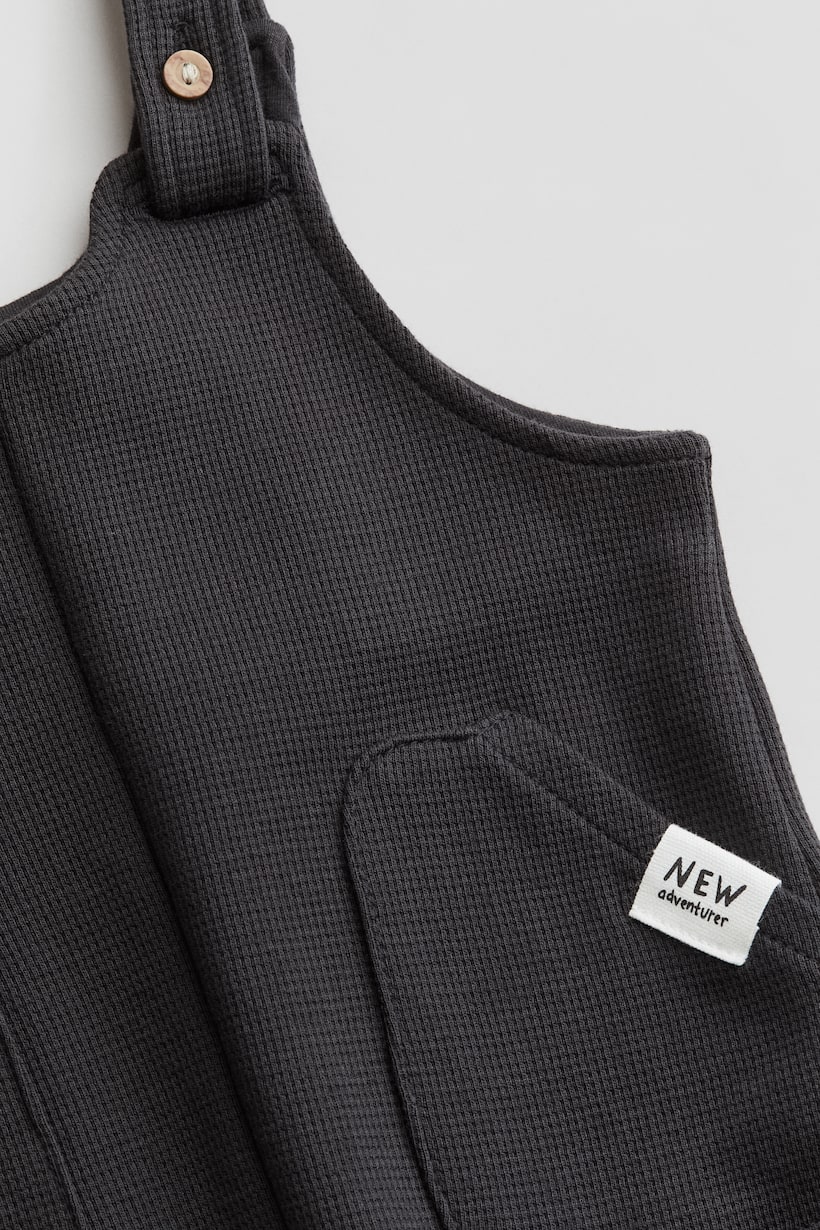 Waffled Jersey Overalls - Dark gray - Kids | H&M US