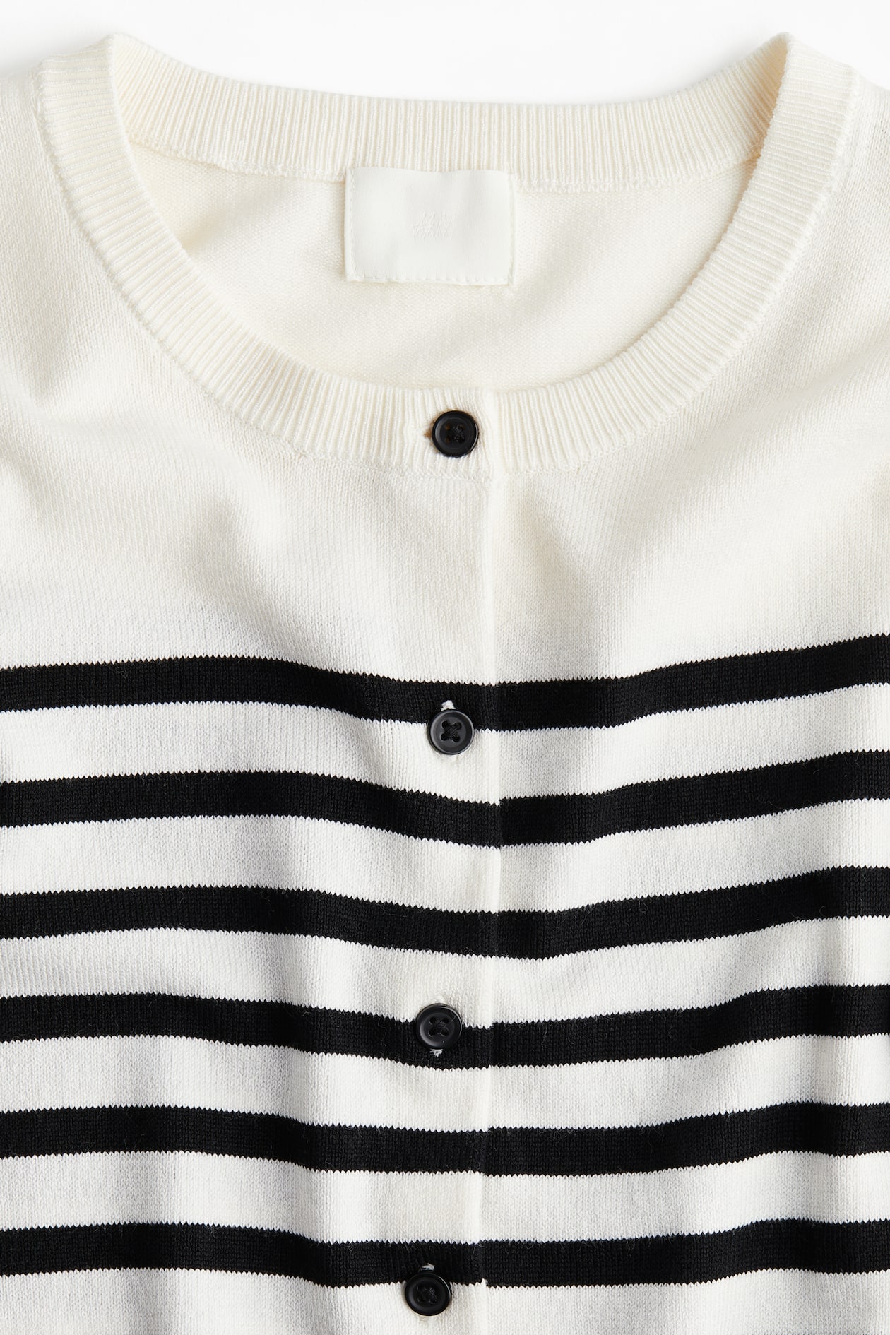 Women's White/black striped Fine-knit Cardigan | H&M CA
