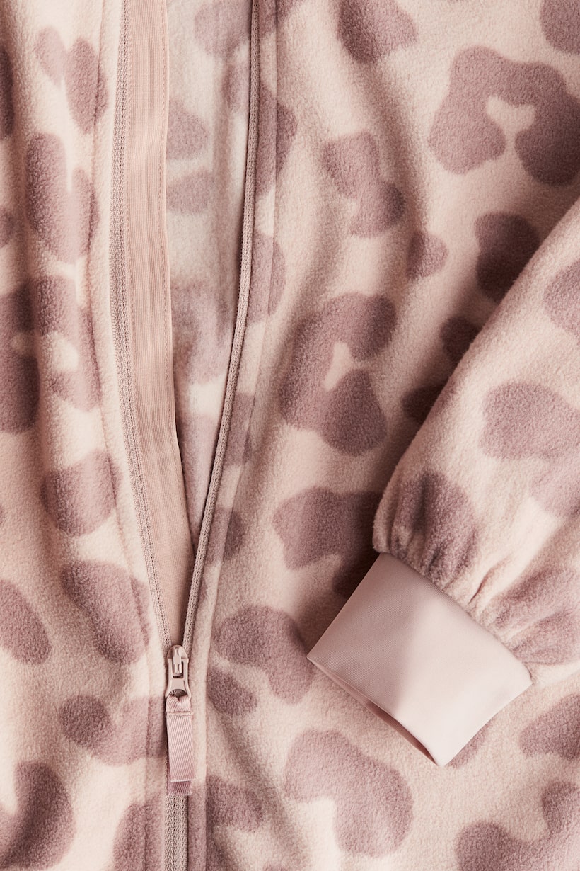 Light pink/leopard print Fleece Jacket for kids | H&M US