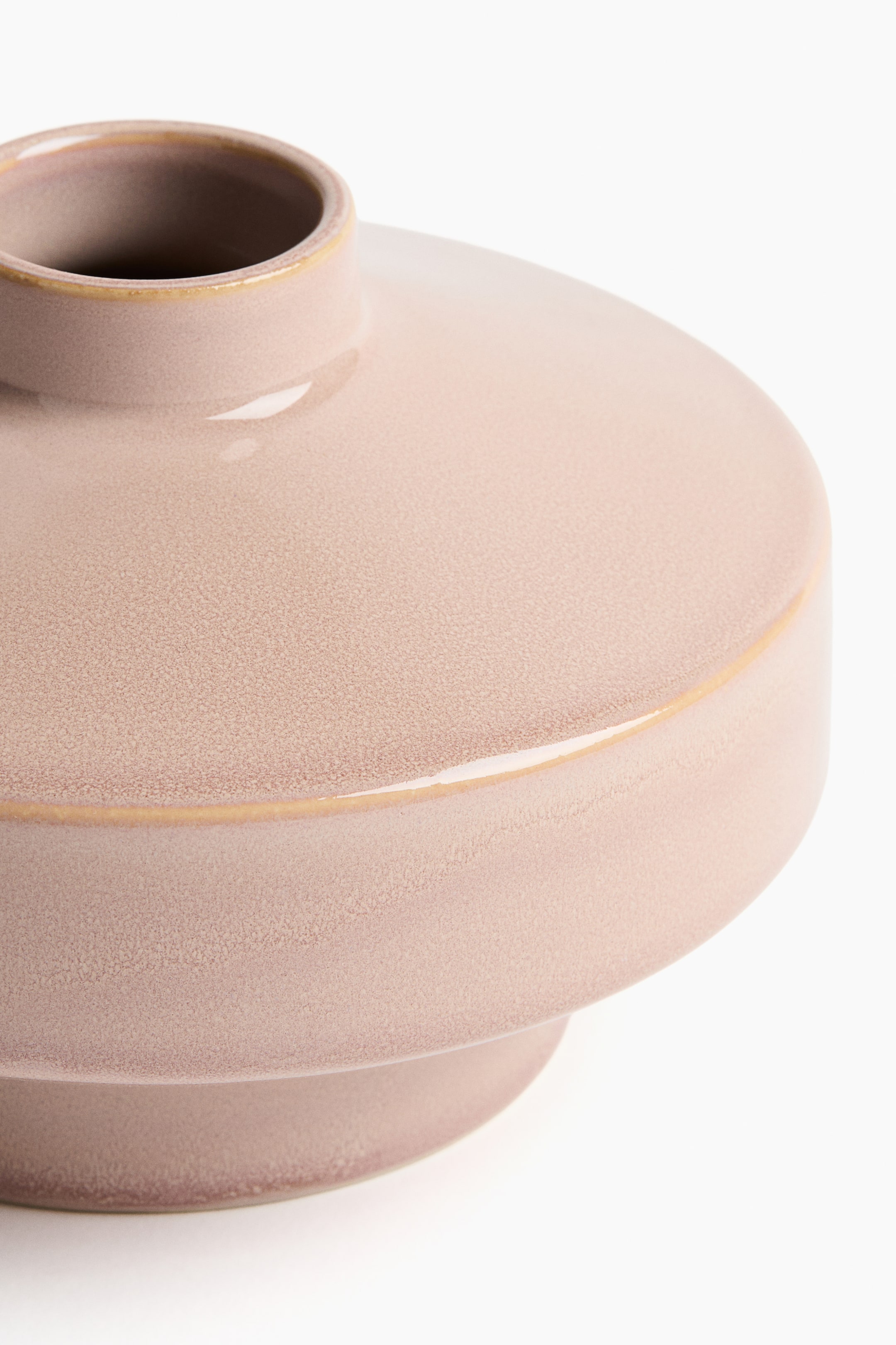 Small reactive-glaze stoneware vase - Light pink - Home All | H&M IN