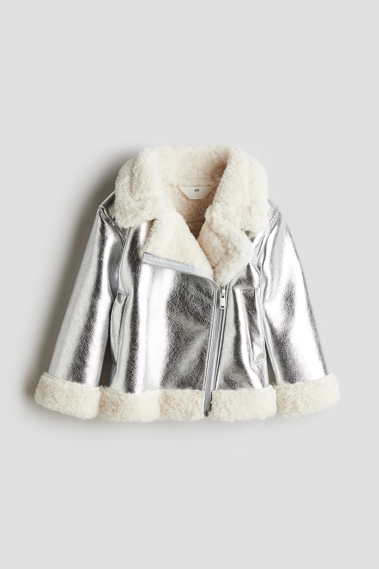 Silver-colored Aviator Jacket for kids | H&M US