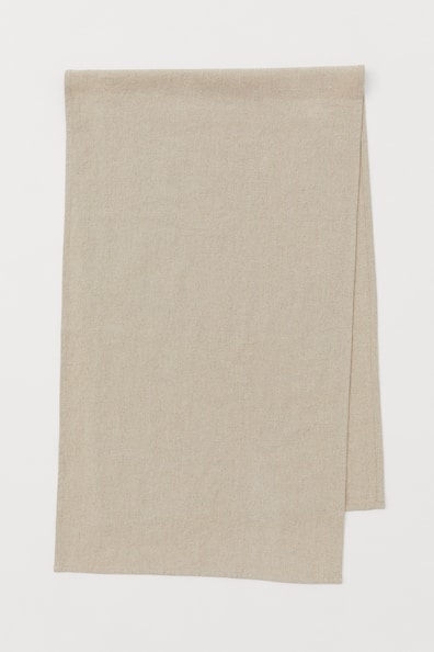 Beige Linen-blend Table Runner at H&M Home | H&M US