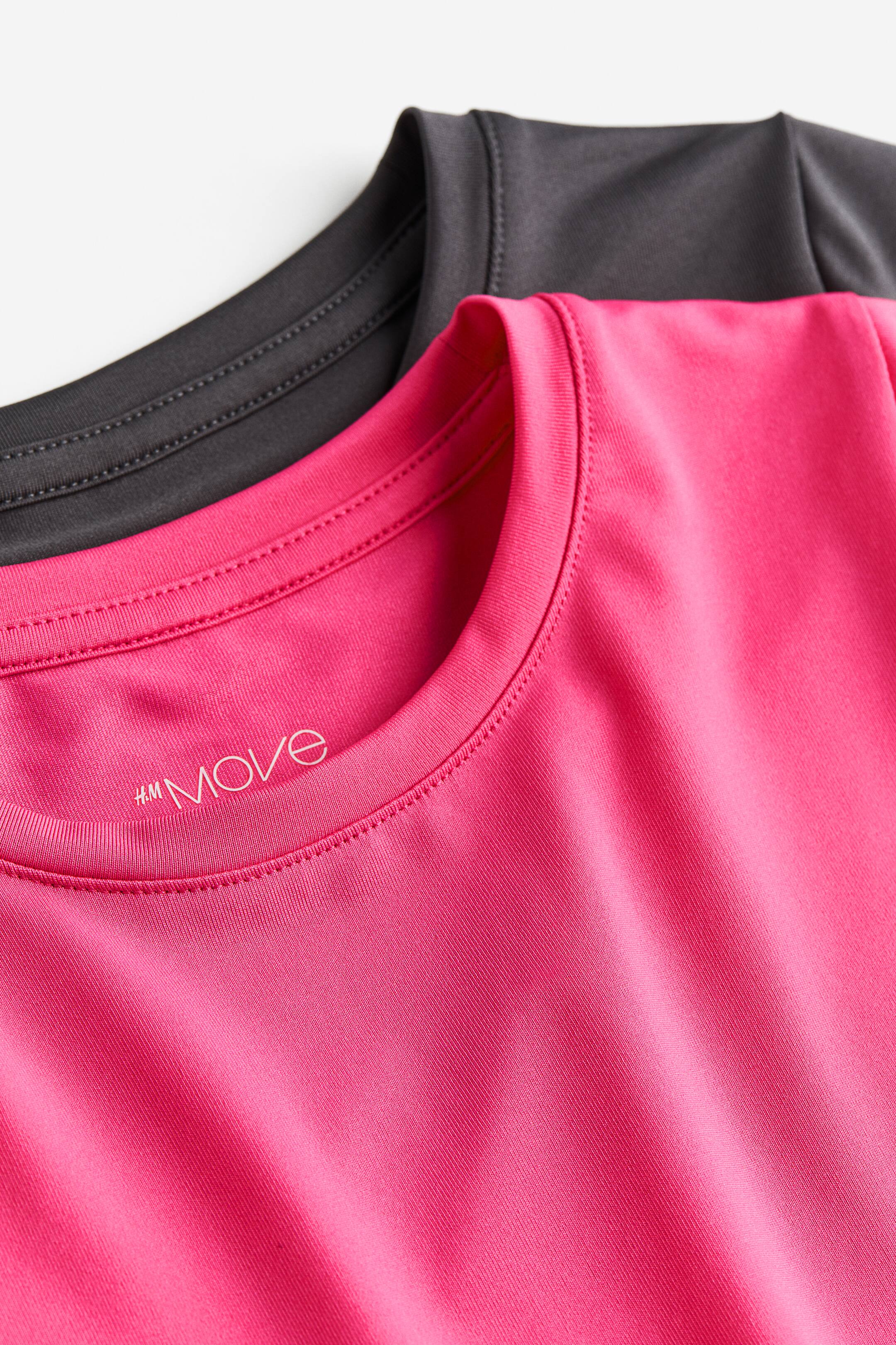 2-pack sports tops with DryMove™ - Pink/Dark grey - Kids | H&M HK