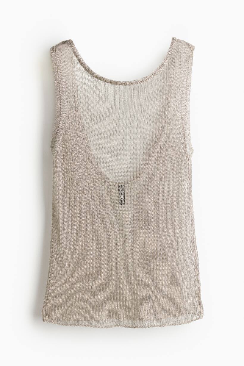 Shimmery Low-back Tank Top - Light taupe - Ladies | H&M US