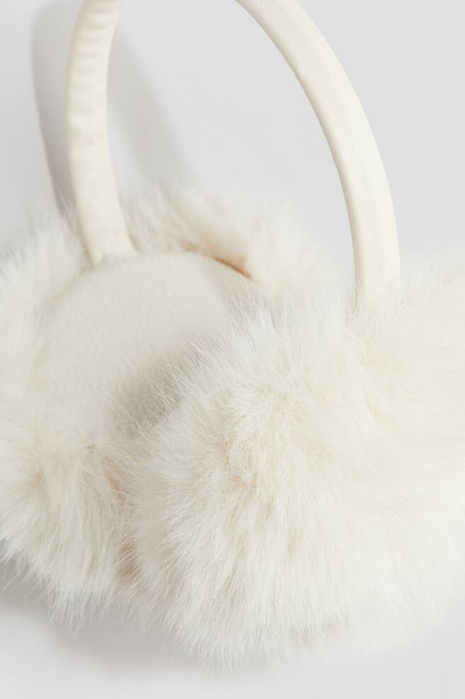 White Fluffy Earmuffs for kids | H&M US