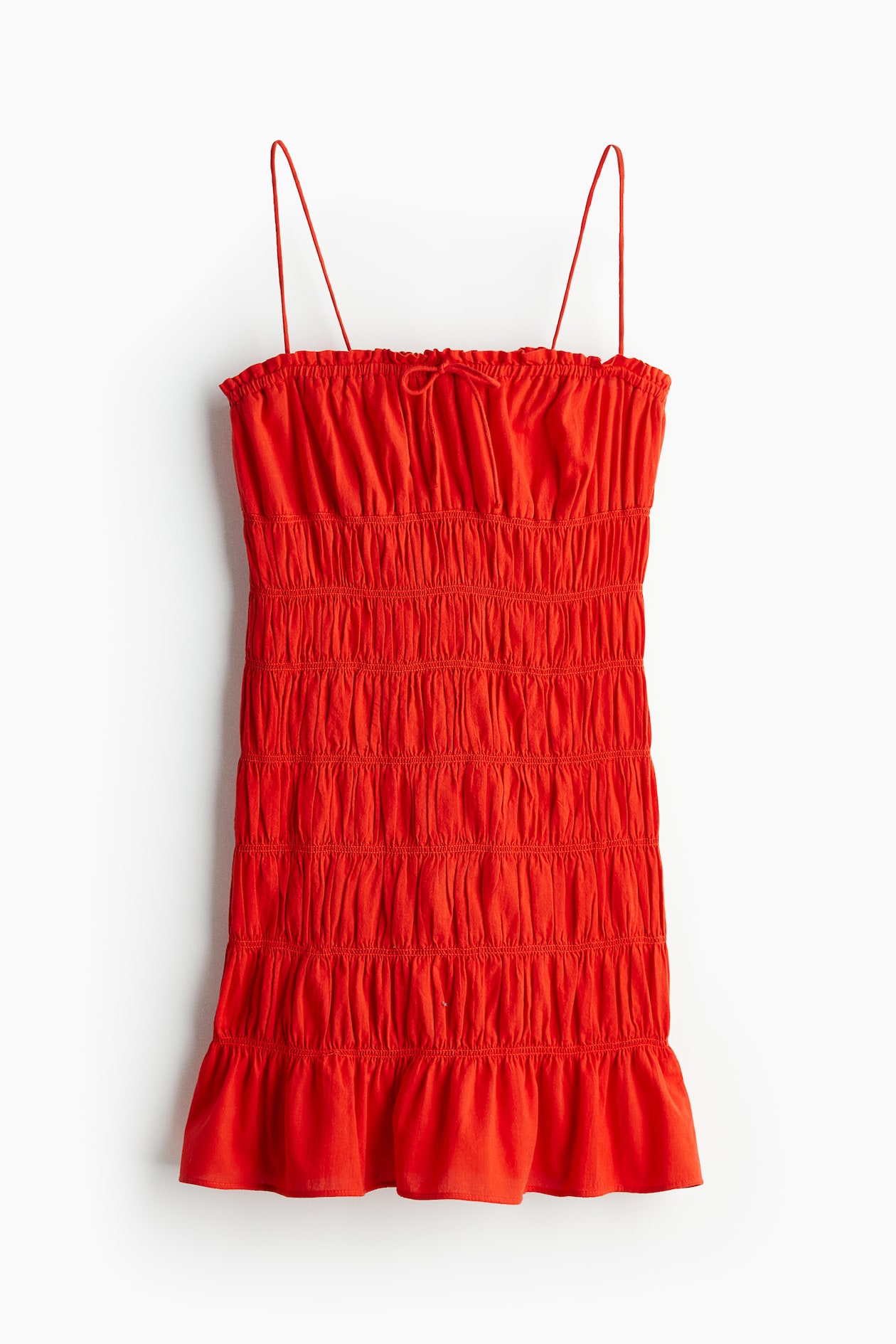 Women's Red Smocked Bodycon Dress | H&M CA