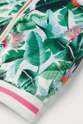 Patterned Bomber Jacket - Long sleeve - White/hummingbirds - Kids | H&M US